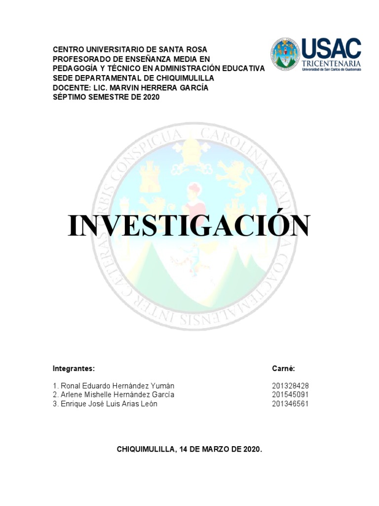 Caratula Usac - Investigación | PDF