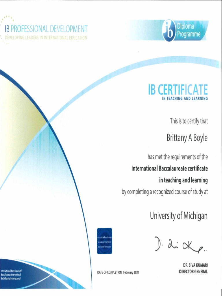 Ib Certificate | PDF