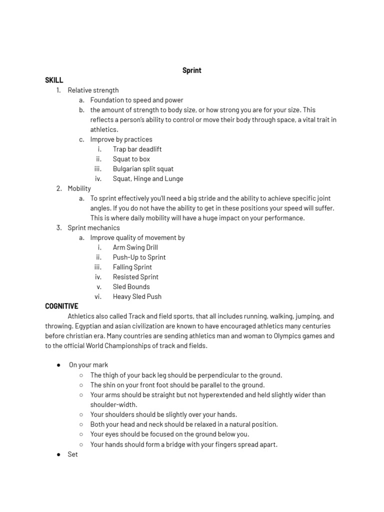 Sprint Coaching Plan | PDF | Individual Sports | Sports