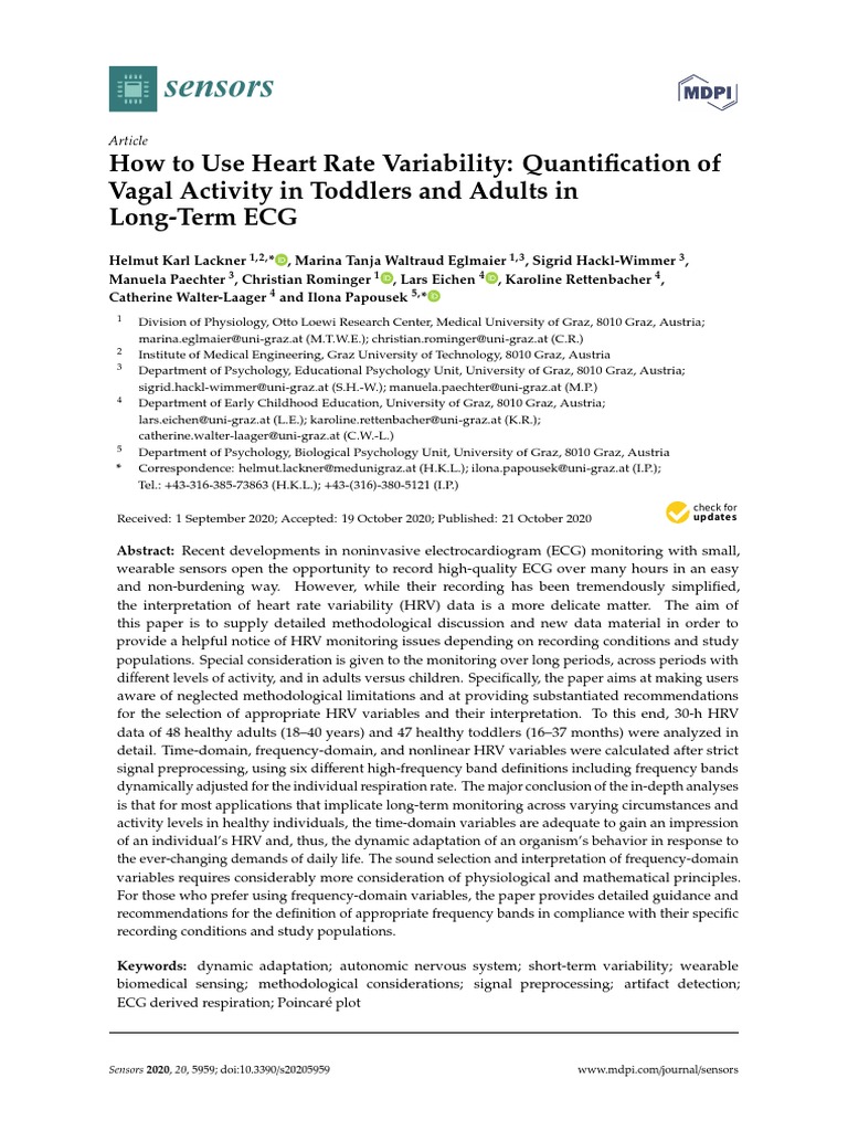 How To Use Heart Rate Variability Quantification of | PDF | Heart Rate ...