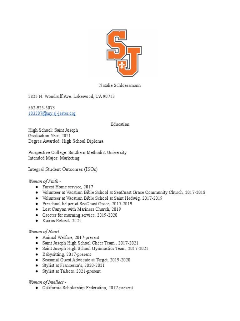 Capstone Resume - Natalie Schloessmann | PDF