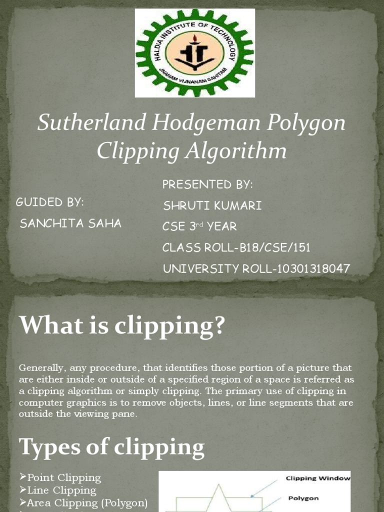 Sutherland Hodgeman Polygon Clipping Algorithm | PDF | Vertex (Geometry ...