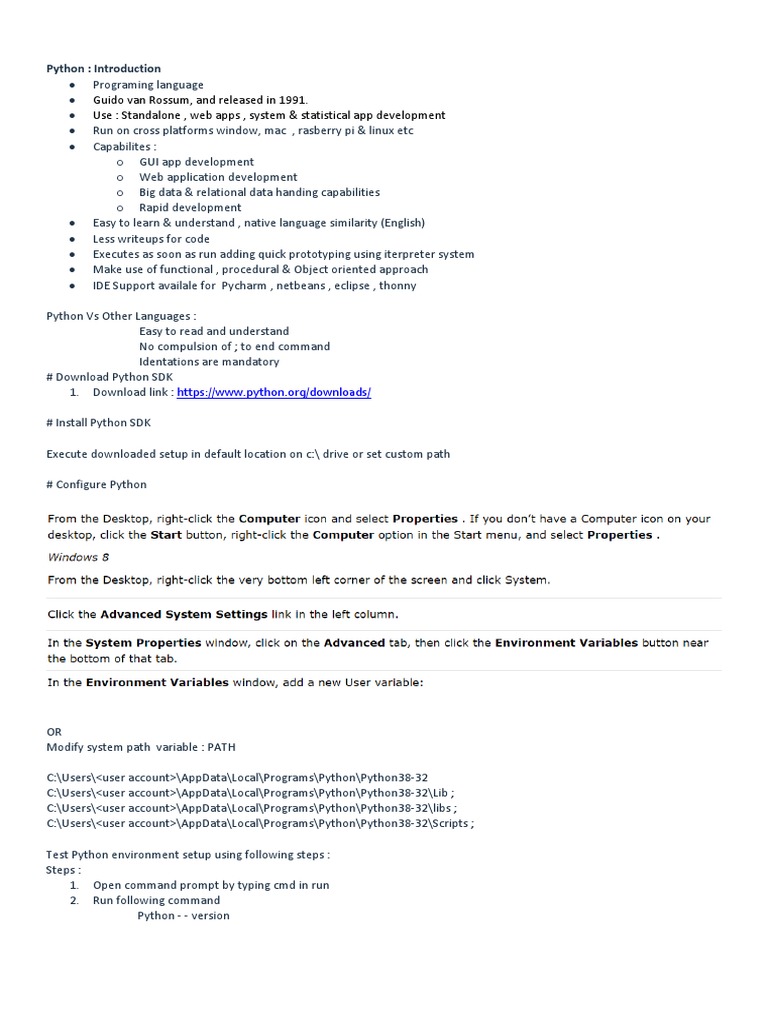 Python Guide - v14 | PDF | Subroutine | Command Line Interface