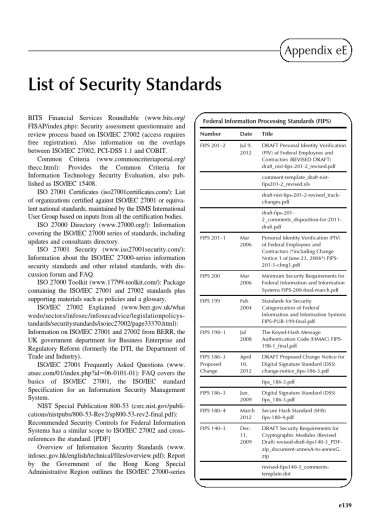 List of Security Standards | PDF | Security Engineering | Information ...