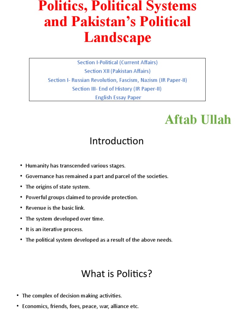 Overview of Pakistan's Political System | PDF | Republic | Politics Of ...