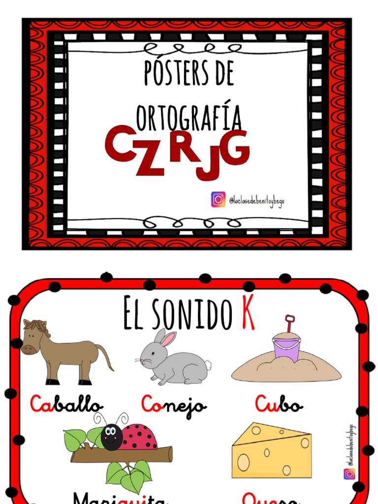 Pósters de Sonidos en Ortografía | PDF