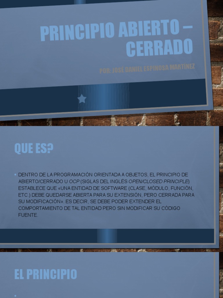 Principio Abierto/Cerrado en POO | PDF | Programación orientada a objetos | Paradigmas de ...