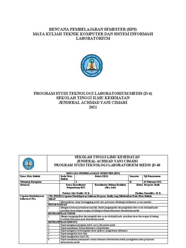 RPS Teknik Komputer Sisfo Lab Fix | PDF | Seni | Komputer