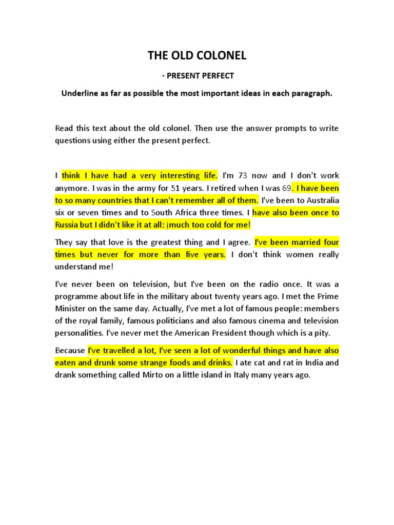 The Old Colonel | PDF | Grammar