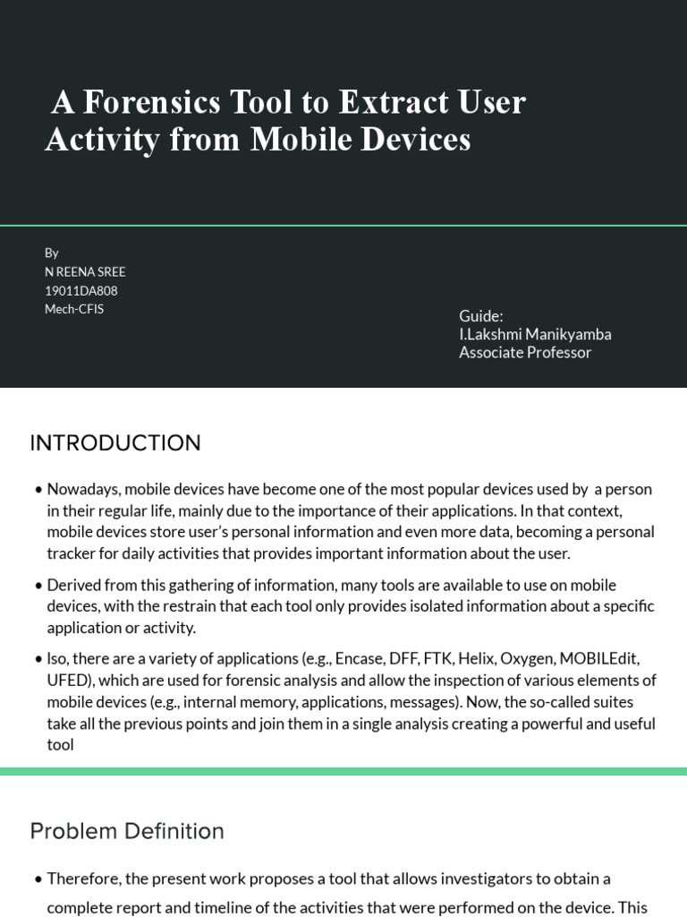 A Forensics Tool To Extract User Activity From Mobile Devices | PDF | Support Vector Machine ...