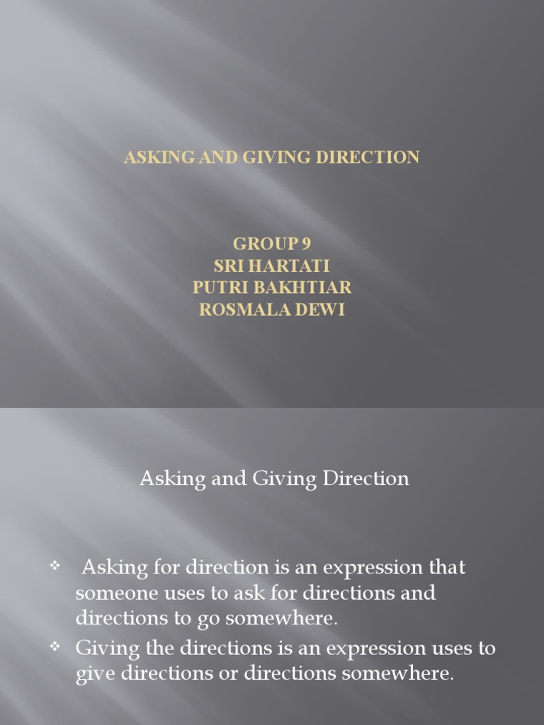 Asking and Giving Direction | PDF