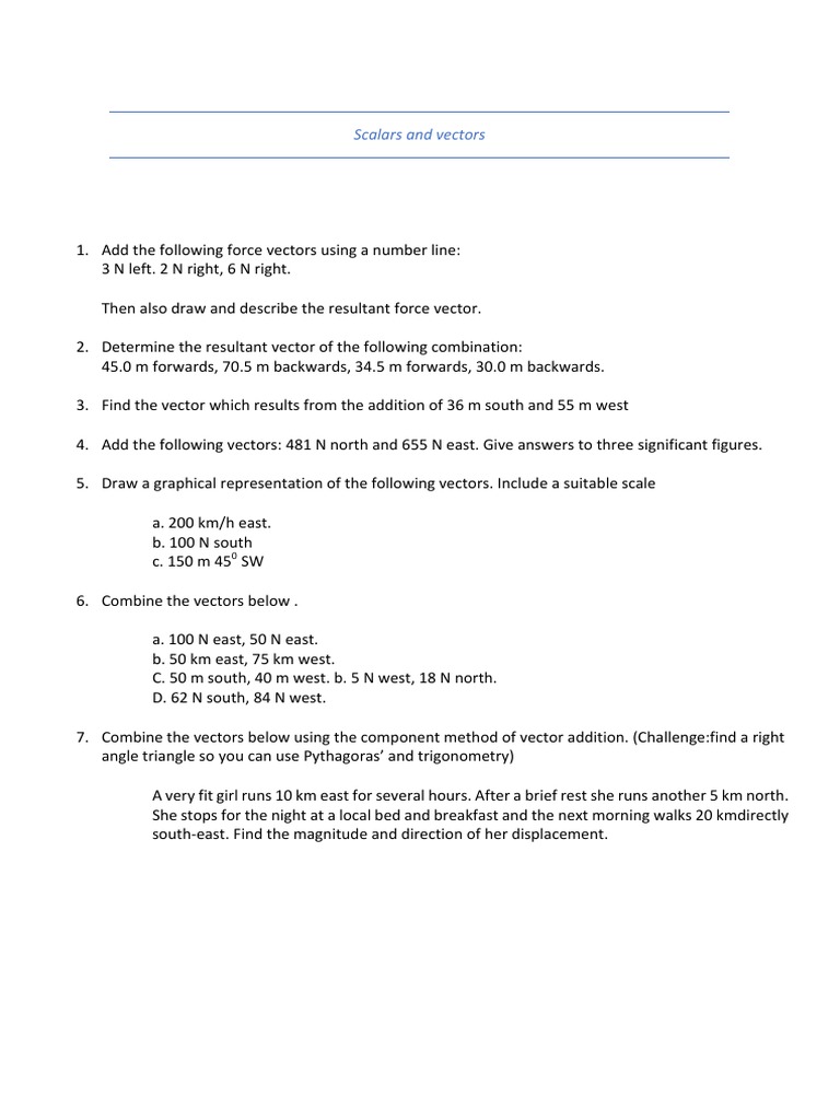 Scalars and Vectors | PDF