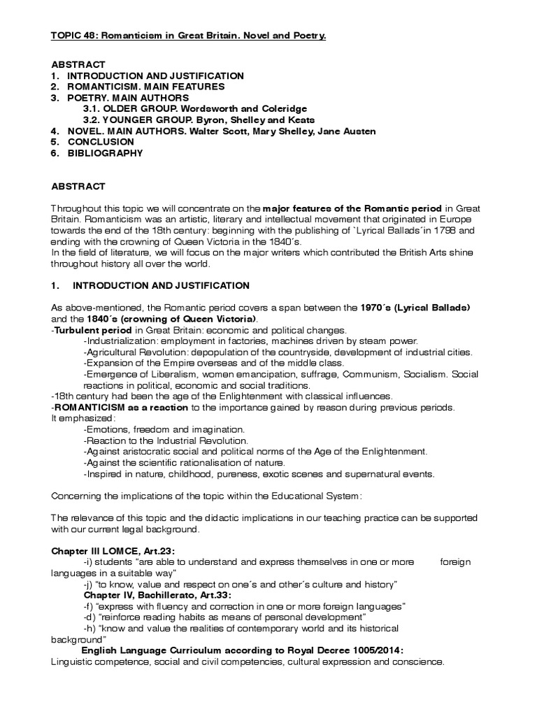 Topic 48 | PDF | Romanticism | Mary Shelley