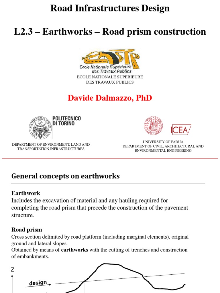 02.3 ENSTP - 2019 Earthworks - Road Prism | PDF | Road | Soil