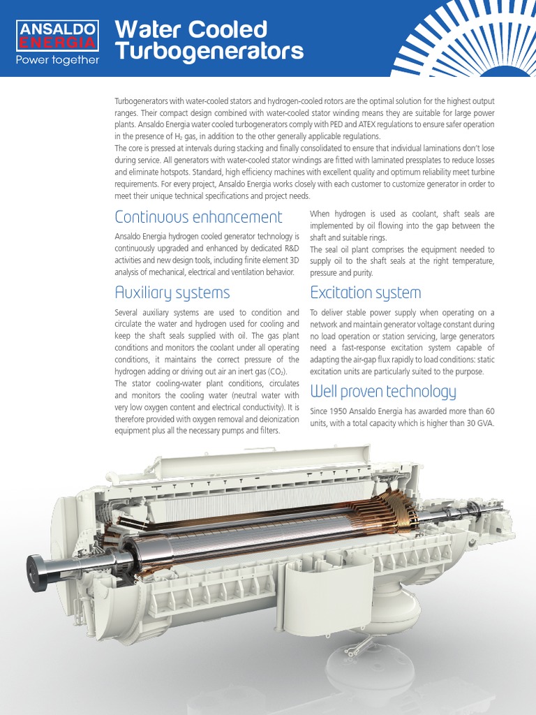 Hydrogen-Cooled Turbogenerators Overview | PDF | Electric Generator ...
