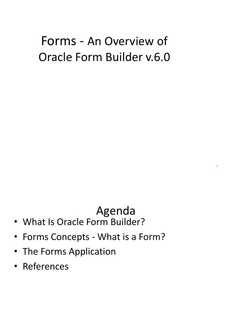 Forms - : An Overview of Oracle Form Builder v.6.0 | Download Free PDF | Pl/Sql | Oracle Database
