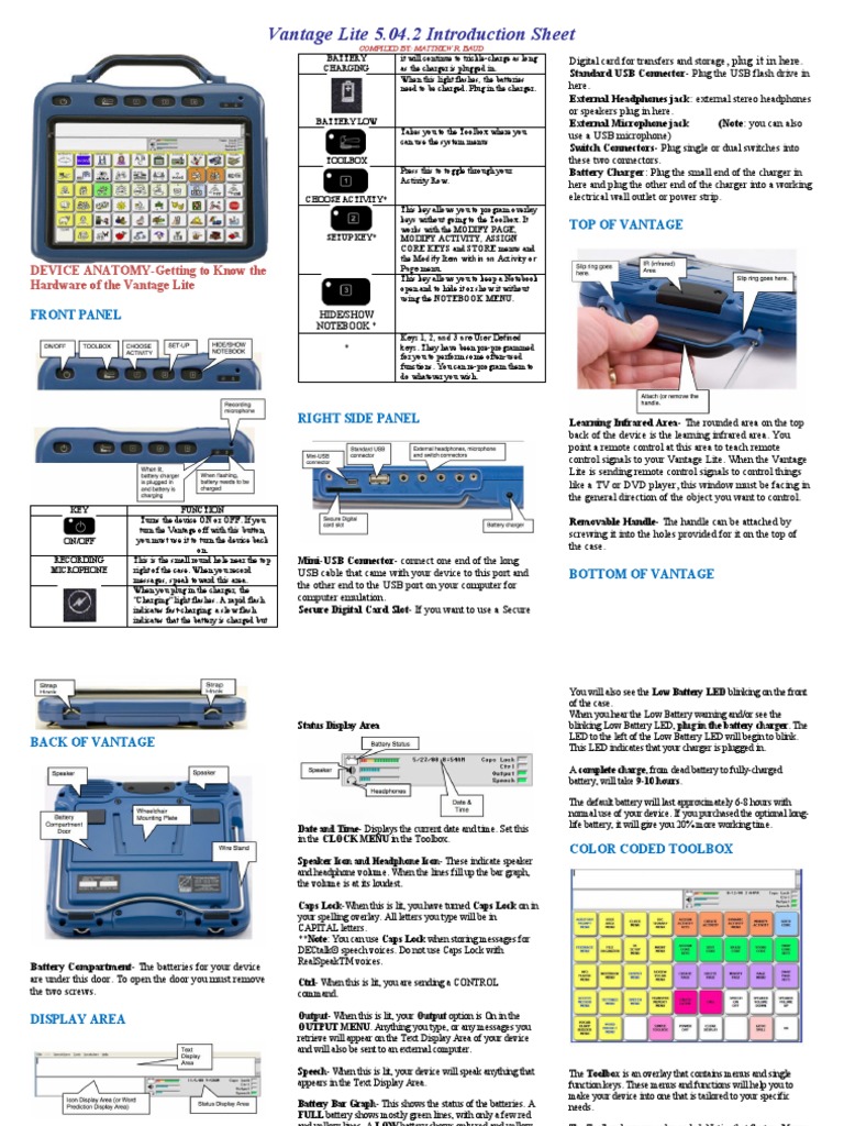 Vantage Lite Intro Sheet | PDF | Electronics | Electrical Engineering