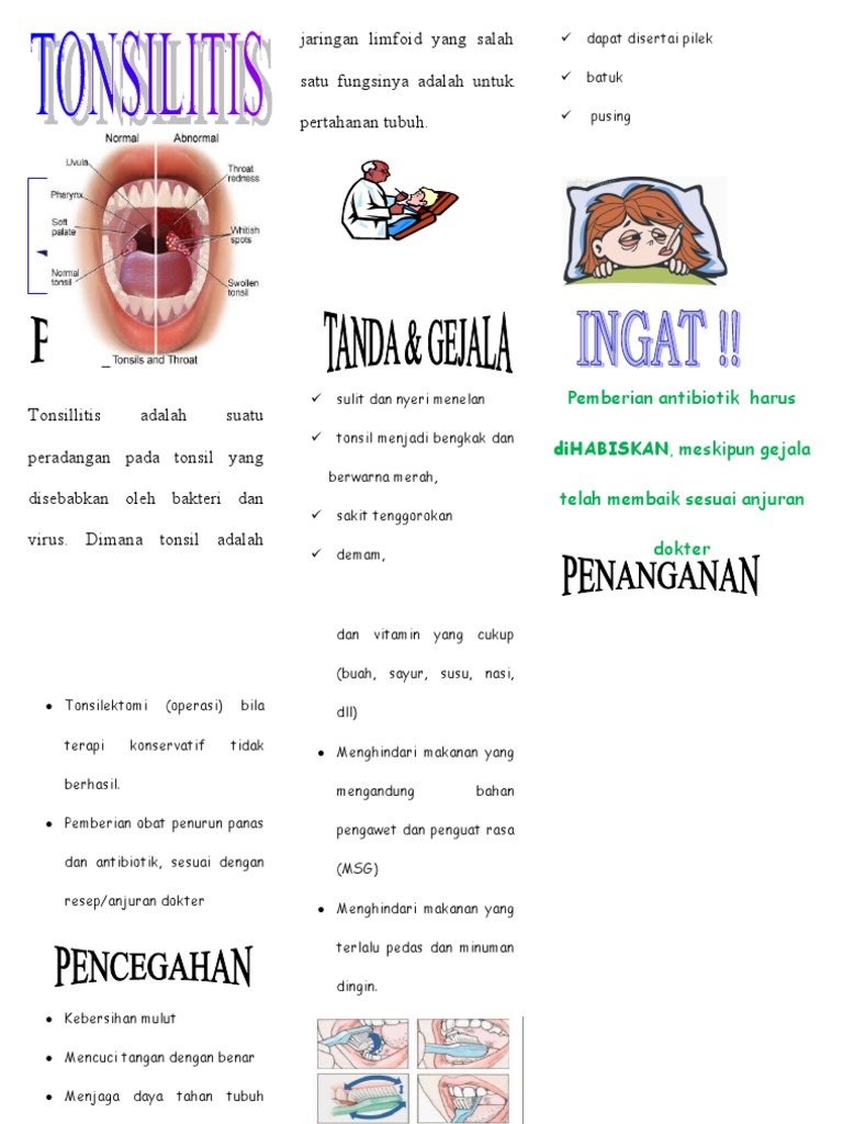 Leaflet Tonsilitis | PDF