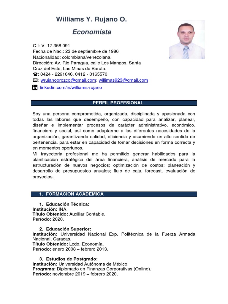 CV Economista | PDF | Deuda | Bancos