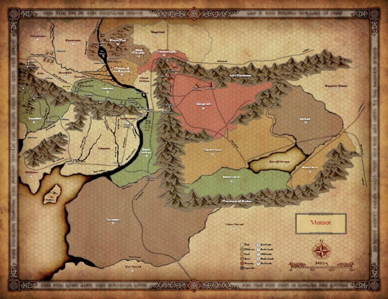 Mordor Loremaster's Map | PDF | High Fantasy Novels | English Fantasy ...