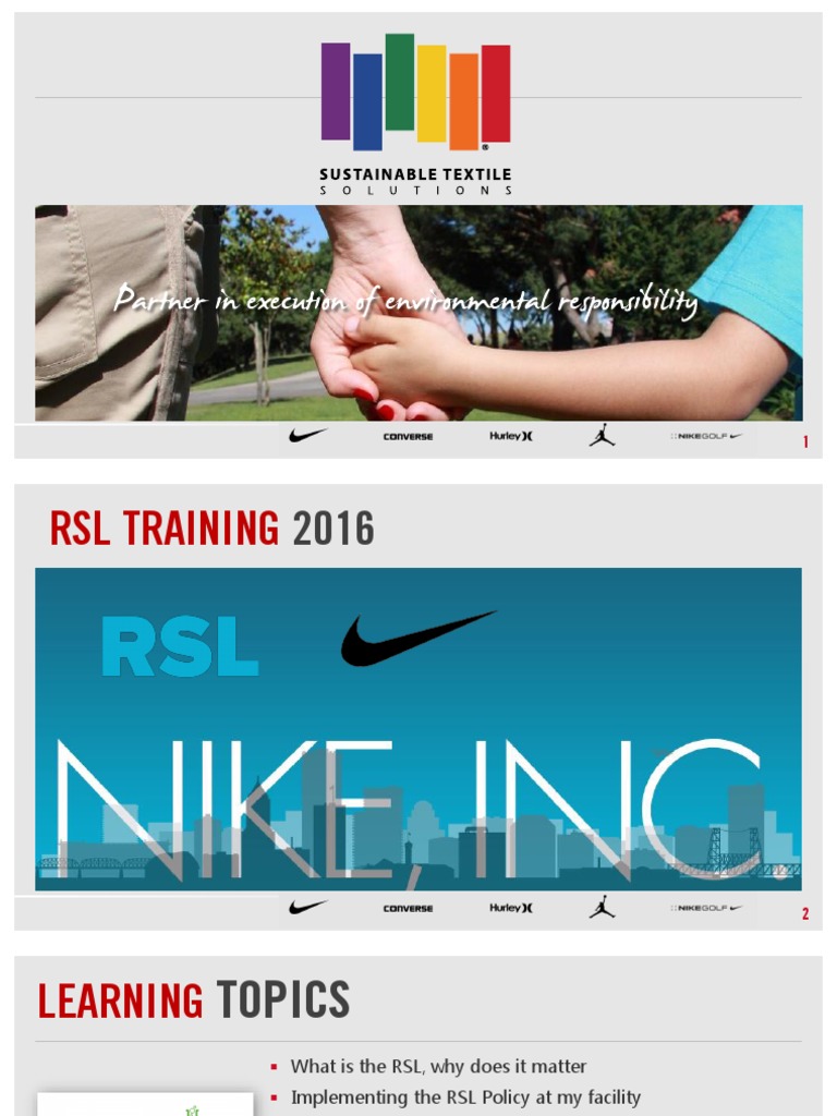 Day 1 NIKE RSL Training English | PDF | Plastic | Fibers