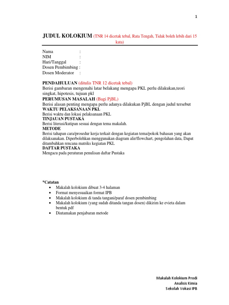 Format Makalah Kolokium | PDF