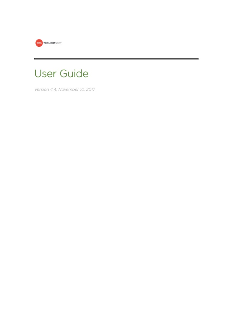 ThoughtSpot User Guide 4.4 | PDF | Social Information Processing | Private Law