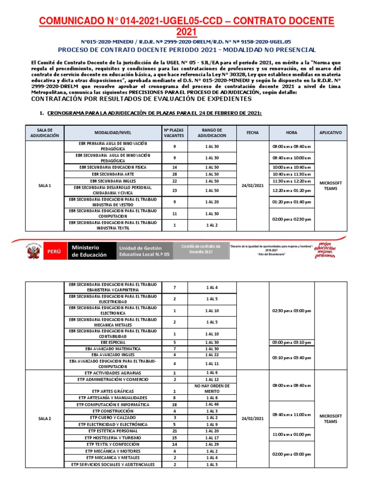 2 23febrero2021 Comunicado 14 CCD | PDF | Educación avanzada