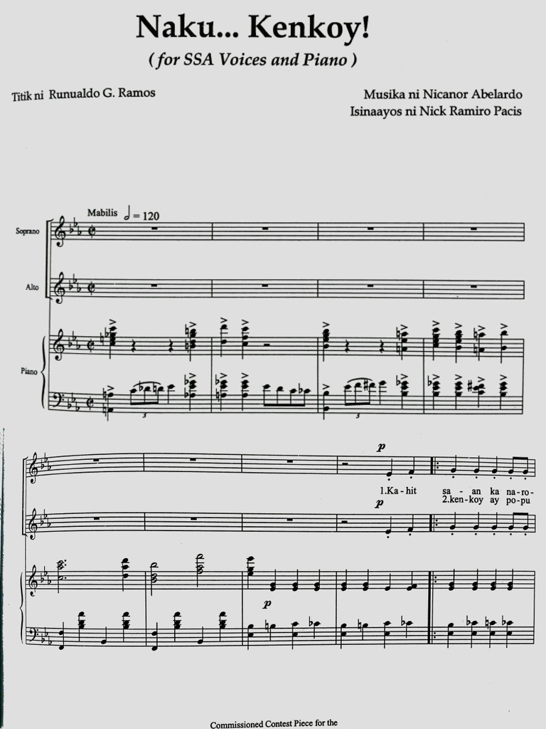 Abelardo - Naku Kenkoy (Chorus Arr. Pacis) | PDF