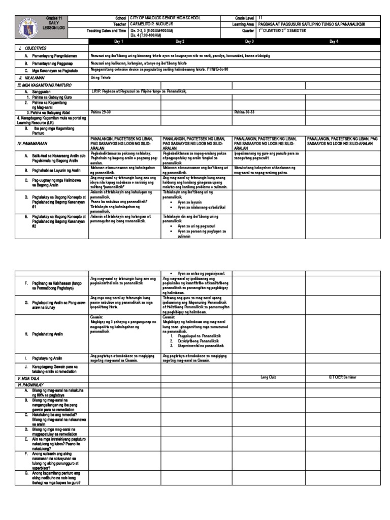 Pagbasa at Pagsusuri-Week 5 | PDF