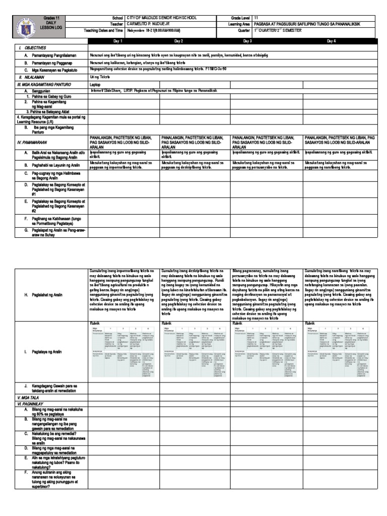 Pagbasa at Pagsusuri-Week 3 | PDF