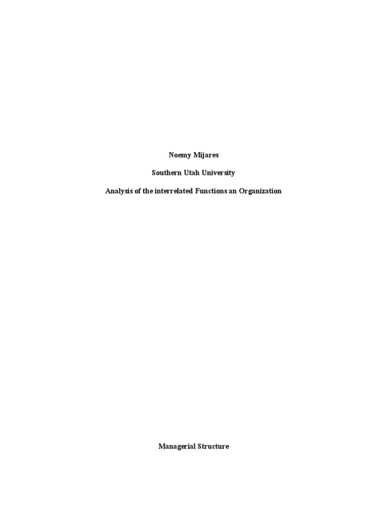 Analysis of The Interrelated Functions An Organization | PDF | Career ...