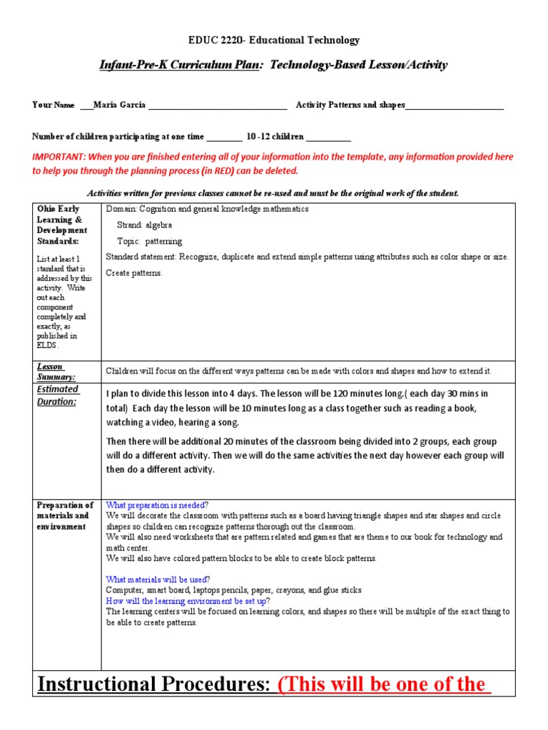 My Technology Lesson Plan. | PDF | Classroom | Educational Technology