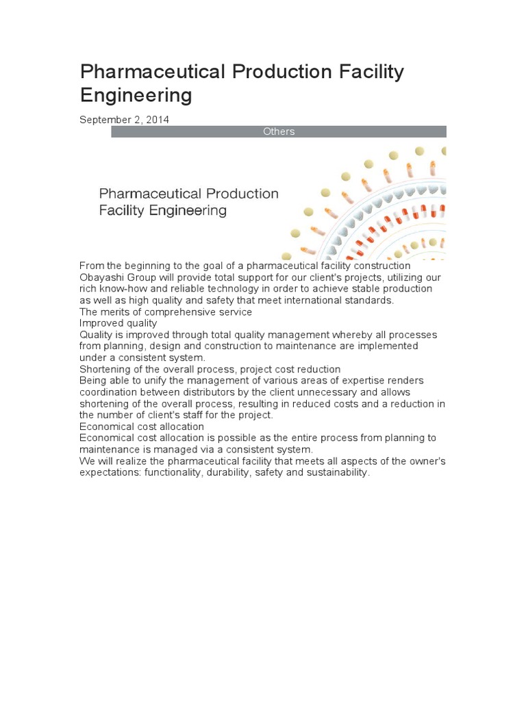 Pharmaceutical Facility Engineering Overview | PDF | Building ...