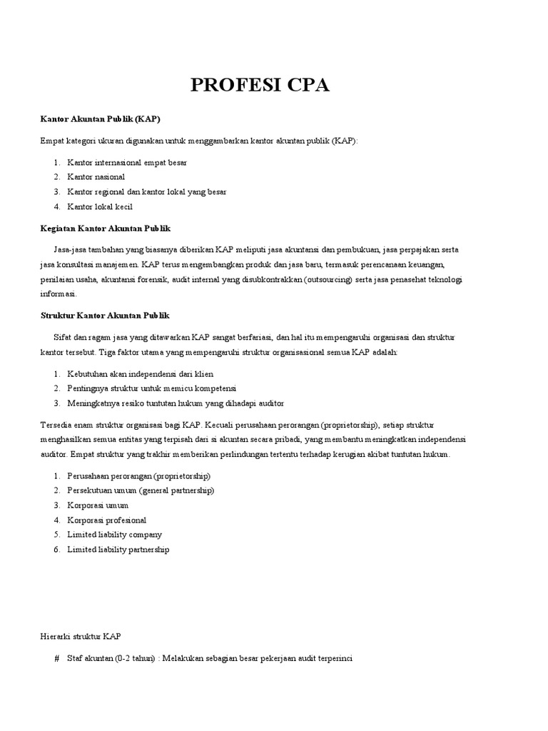 Profesi Cpa | PDF