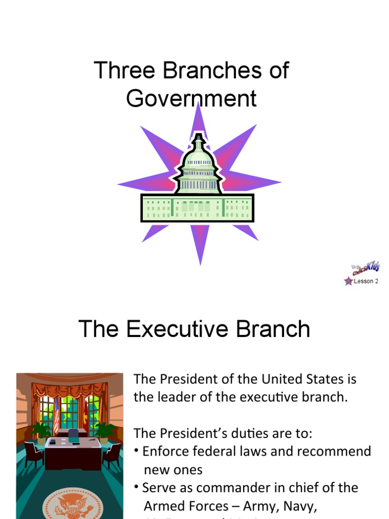 Three Branches of Government: Lesson 2 | PDF | U.S. State | United ...