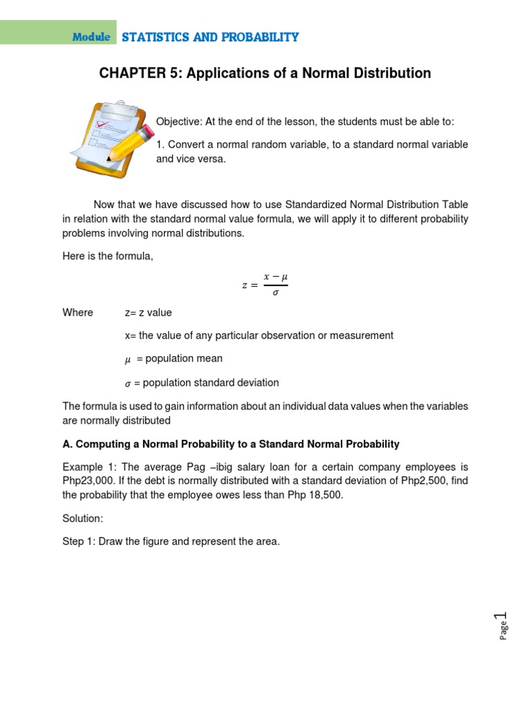 Chapter 5 Applications of Normal Distributions | Download Free PDF ...