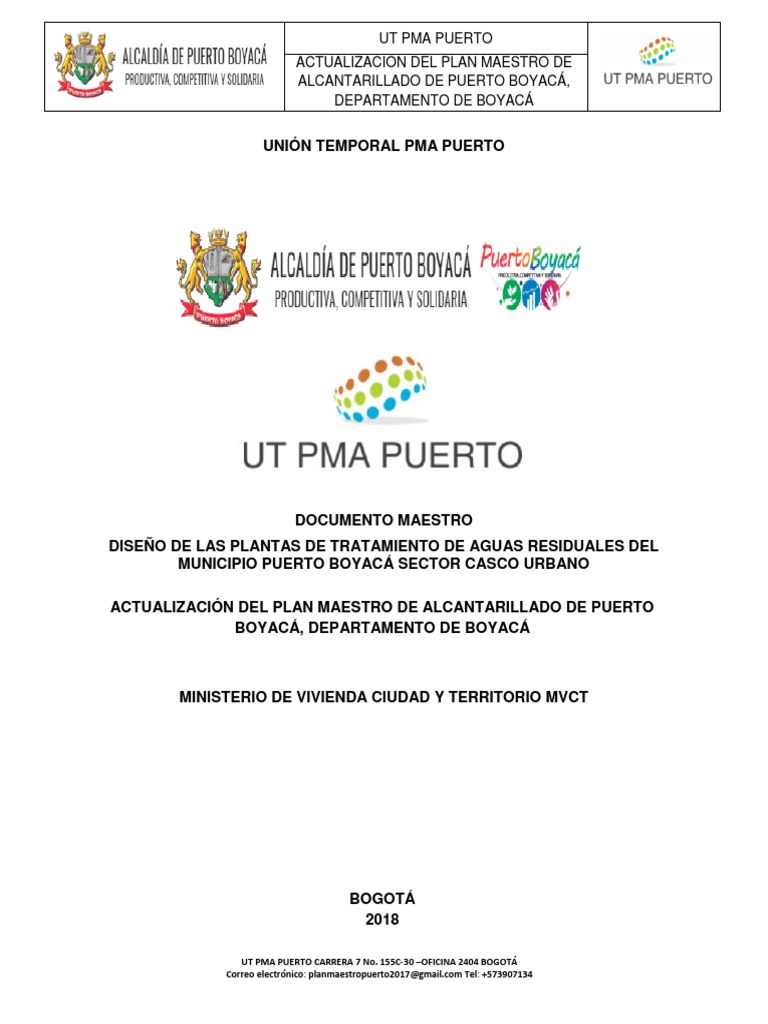 Diseño Ptar Pto Boyaca Documento Maestro | PDF | Aguas residuales | Bomba
