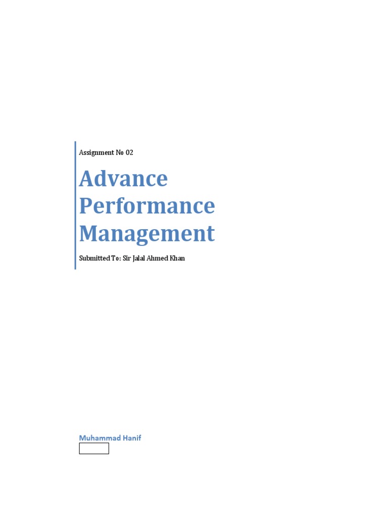 Advance Performance Management: Assignment No 02 | PDF | Benchmarking ...