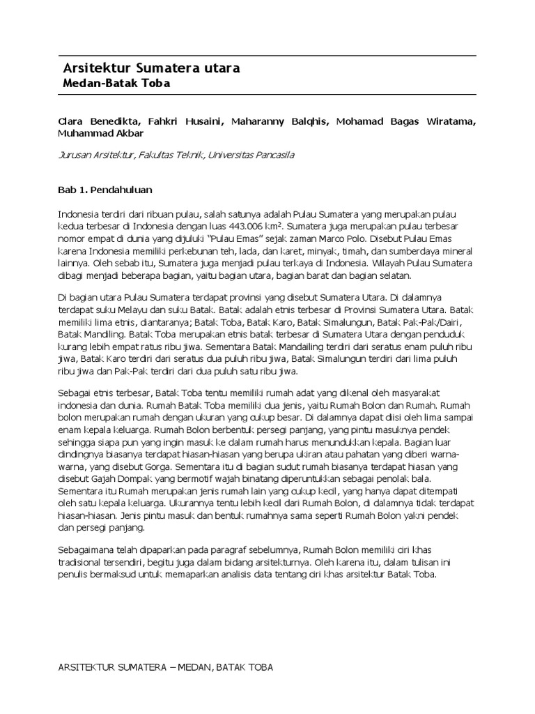 Medan - Batak Toba | PDF