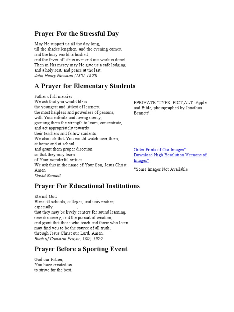 Prayers for Elementary Students | PDF | Prayer | Grace In Christianity