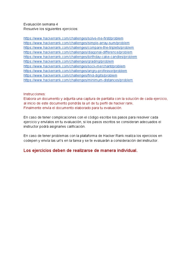 Ejercicios Hackerrank | PDF