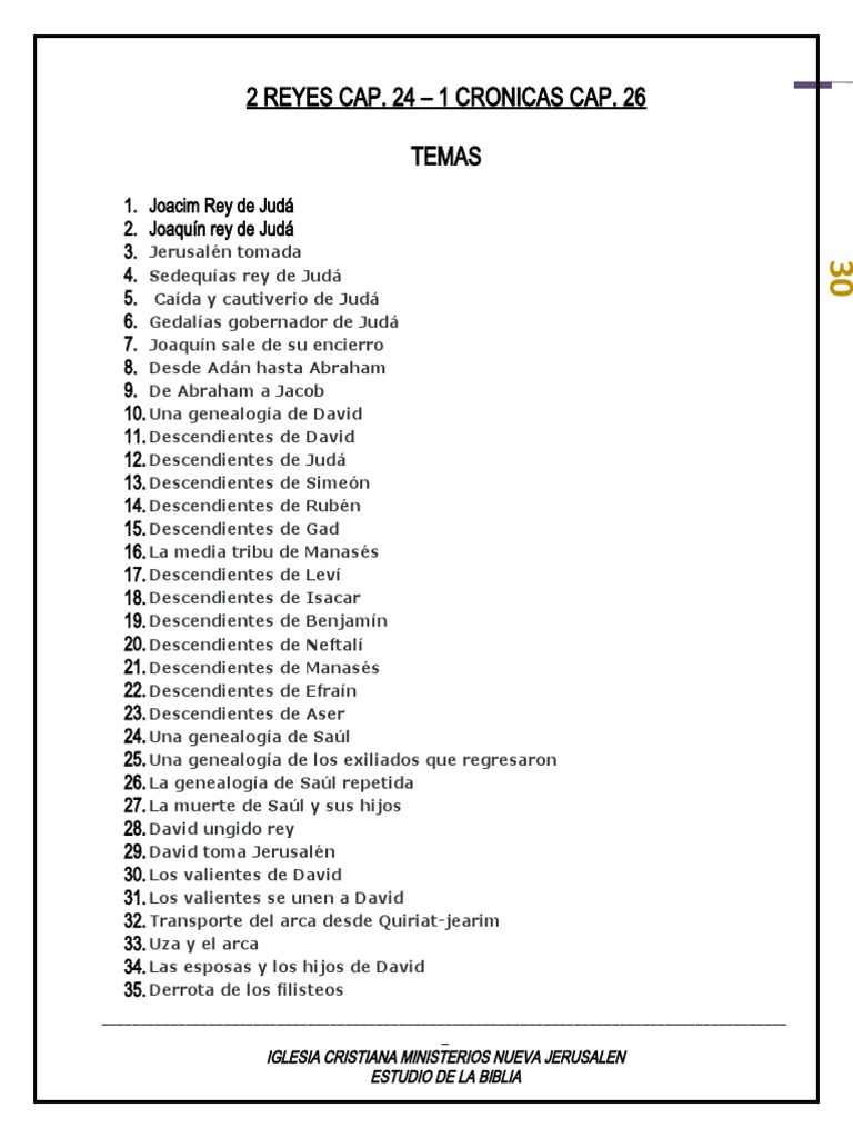 2 Reyes 24 - 1 Cronicas 26 | PDF | David | Elijah