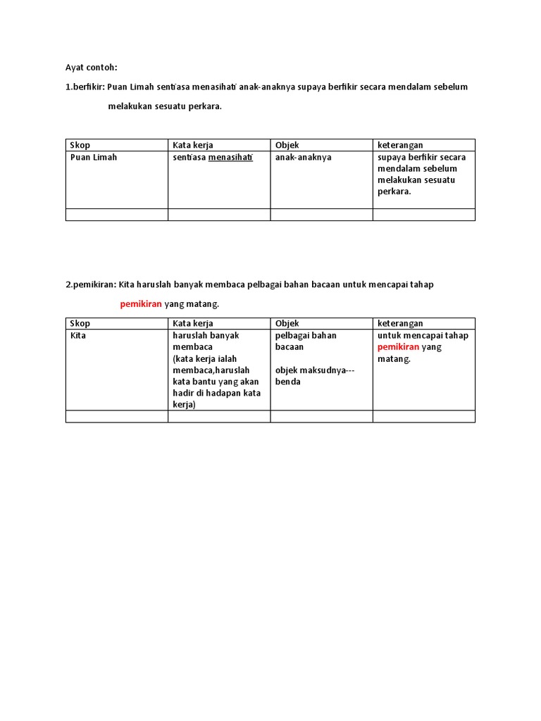 Ayat Contoh-Kaedah SKOP | PDF