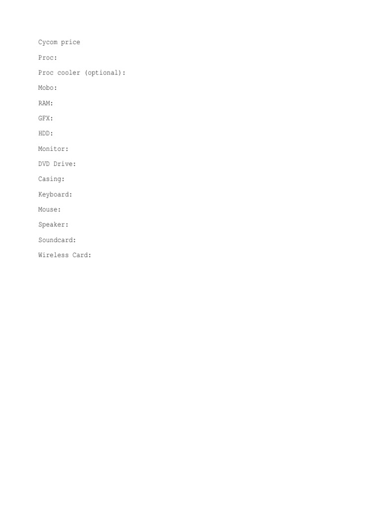 Component List | PDF
