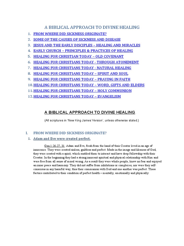 Biblical Insights on Divine Healing | PDF | Faith Healing | Ministry Of ...