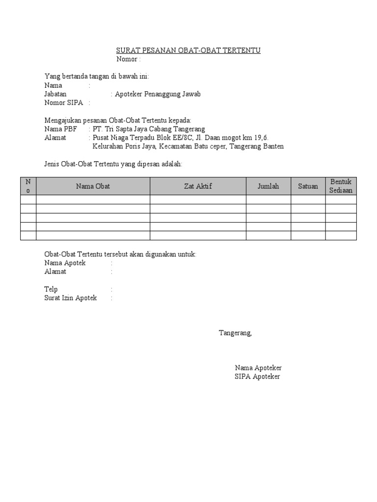Contoh Format SP OOT | PDF