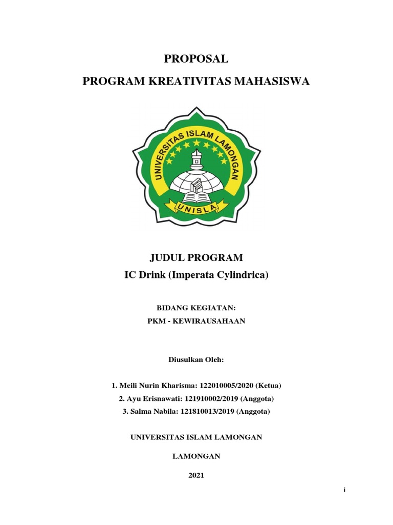 PROPOSAL PROGRAM KREATIVITAS MAHASISWA Done Document | PDF