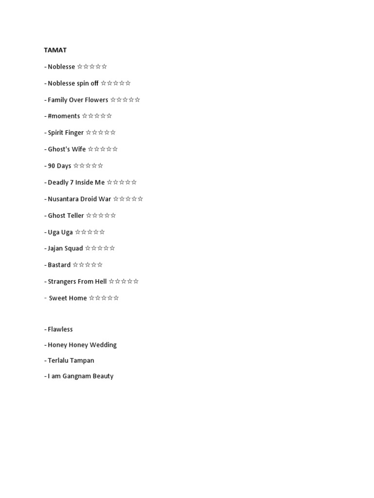 Webtoon Titles and Ongoing Series List | PDF | Cooking, Food & Wine