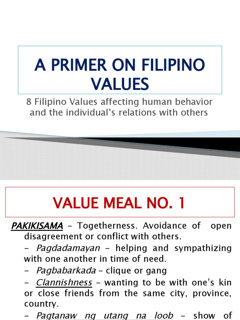 A Primer On Filipino Values | PDF | Masculinity | Human Nature